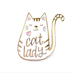 Cat Lady Enamel Pin Mothers Day Gift Gift for Her Cat Pin Cat Enamel ...