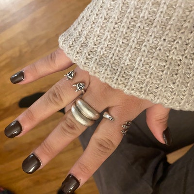 Anatomical Gripping Hand Skeleton Ring, Silver Finger Ring, Cool Wrap ...