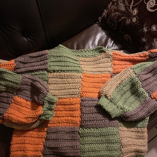 PATTERN Patchwork Sweater Crochet - Etsy