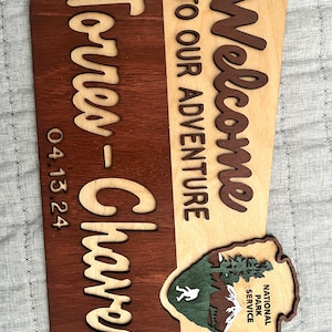 Custom National Park Sign, Wedding Sign, Camp Wedding, Hiker Gift ...