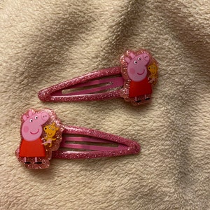 Peppa Pig Hair Clips Baby Hair Clips Baby Hair Bows Toddler - Etsy