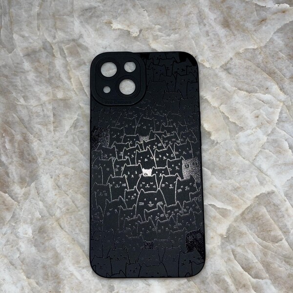 Abstract Cats iPhone Case - Black Cats Design Phone Cover for iPhone 16 ...