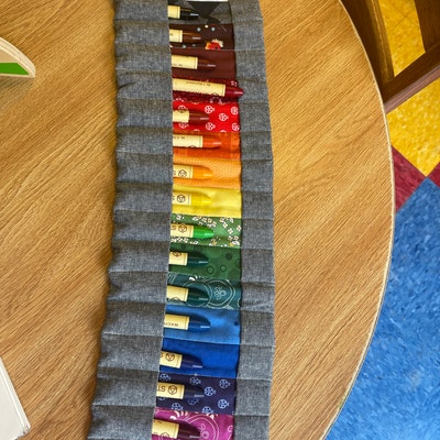Pencil Roll, Artist Roll, Colored Pencil Roll for 24 Pencils, Fabric ...