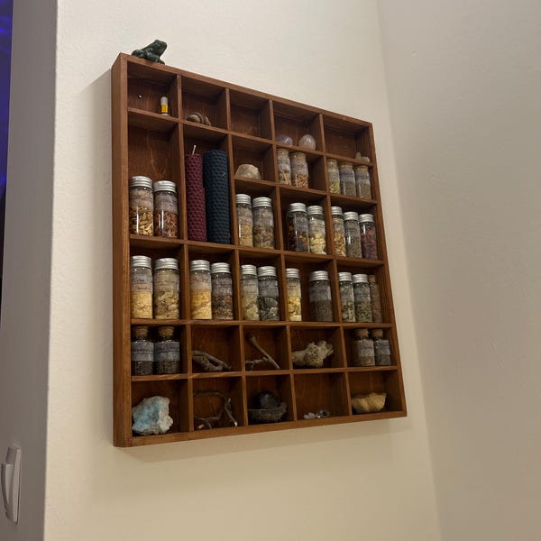 Dark Wooden Display 28 Compartments | Shadow Box | Brown Wall Hanging ...