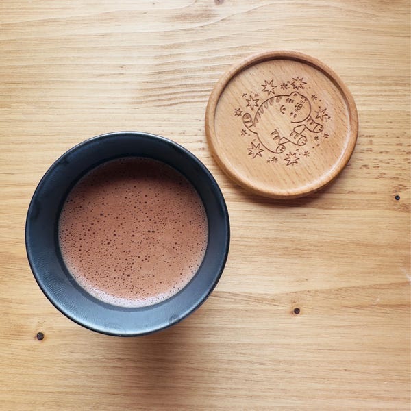 Cute Tiger and Stars Wooden Coaster, Round Wood Coaster, Cute Animal ...