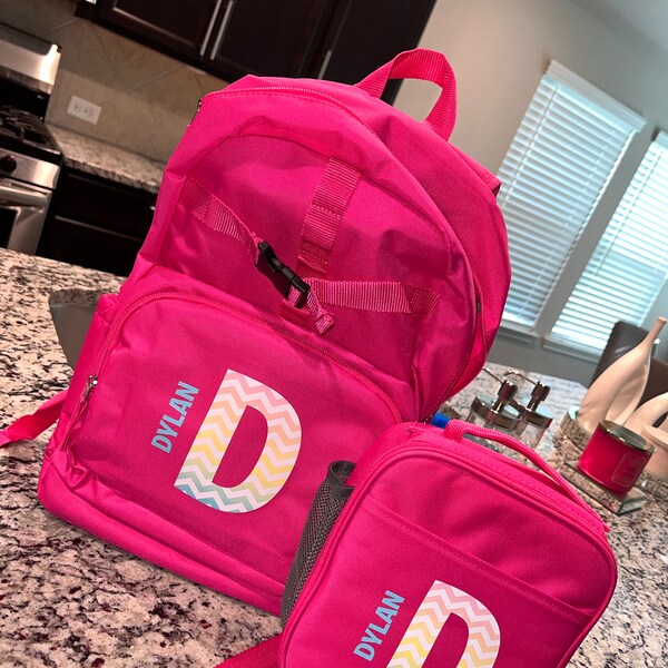 Personalized Pink Pretty Pattern Backpack - Back to School - Kids ...
