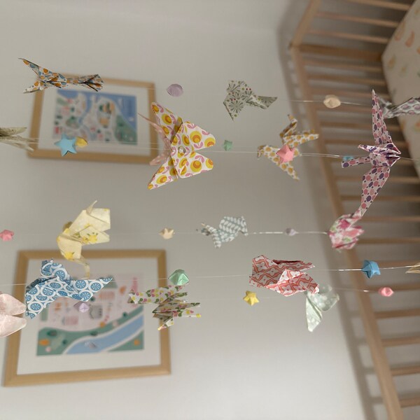Origami Safari Baby Mobile With Animals of the Savannah, Jungle Mobile ...