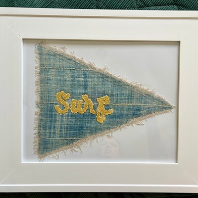 Vintage Inspired Camp Flag SURF Upcycled Recycled Beach Flag California ...