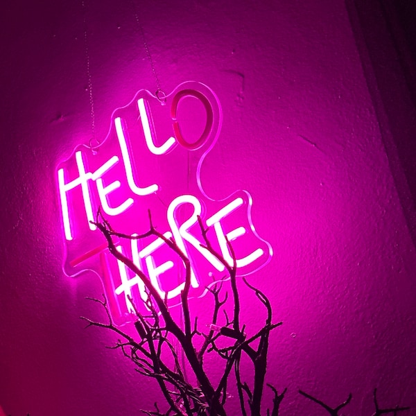 Hello There, Hell Here Neon Sign, Halloween Decor Lights, Horror Decor ...