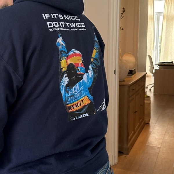 Retro Fernando Alonso Paper WDC Hoodie, F1 Hoodie, F1 Sweatshirt, F1 ...