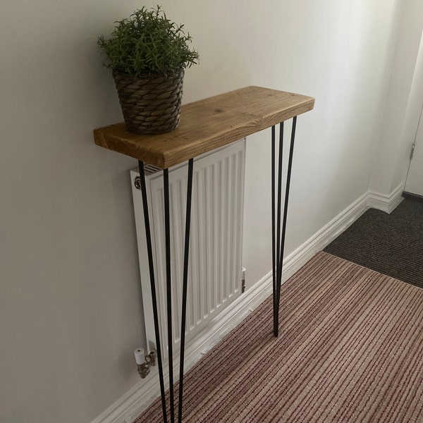 RUSTIC CONSOLE TABLE (narrow) - Radiator Cover, Recycled Scaffold Board ...