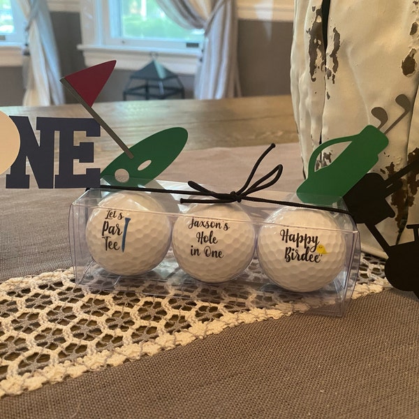 Happy Birthday Golf Balls -3 Golf Balls - Happy Birdie, Let's Par Tee ...