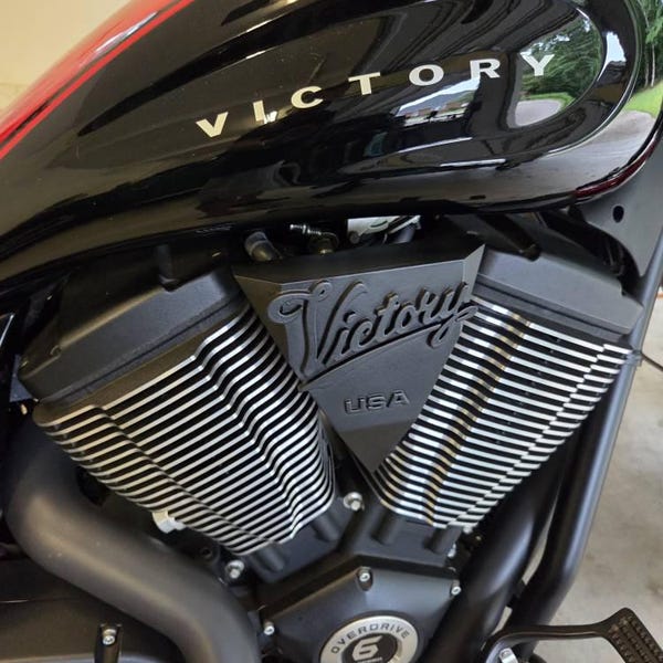 Set of 2-matte Black Victory Logo Custom ABS Cheese Wedges for Victory ...