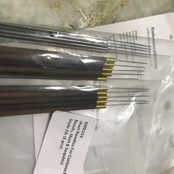 Aari (0.5MM) Needle for Beading and French Wire Embroidery With Handles ...