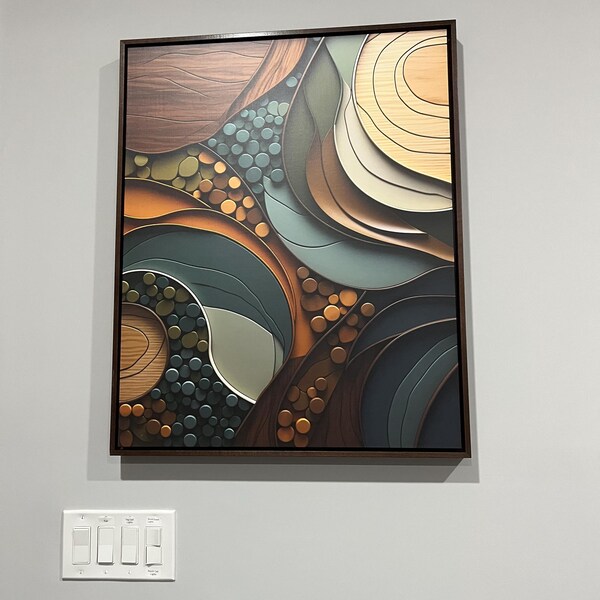 Blues and Browns Make up This Wood "look" Print. Printed on Fine Art ...