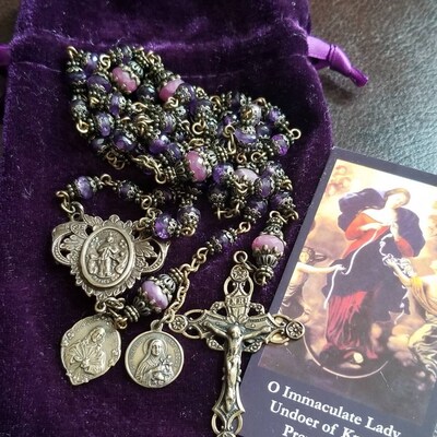 Virgin Mary Christopher Michael Turquoise Jasper Bronze Mens - Etsy