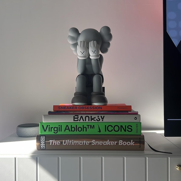 Inspired by KAWS Sit Statue - Modern Art Decor, Hypebeast Figure, Desk ...