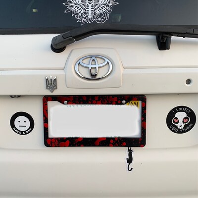 Blood Splattered Black Plastic License Plate Frames Car Truck Zombie ...