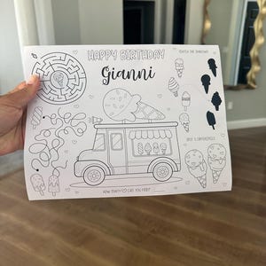 Video Game Coloring Placemat DIGITAL Player Party Activity Kids ...