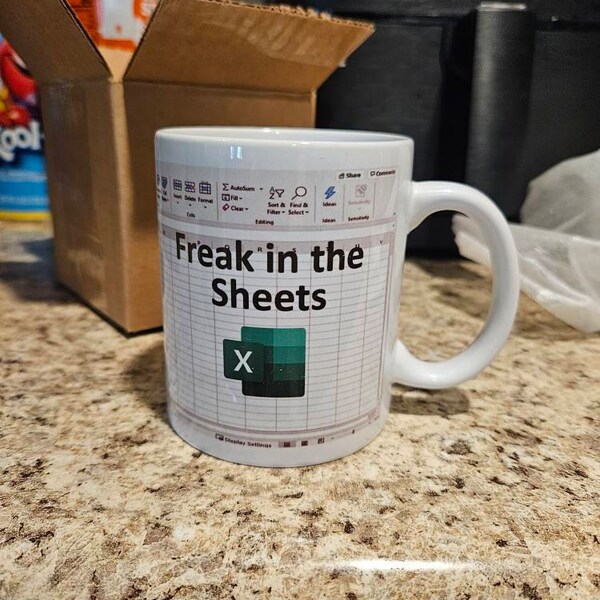 Freak in the Sheets Mug Funny Freak in the Sheets Excel Mug Gift Idea ...