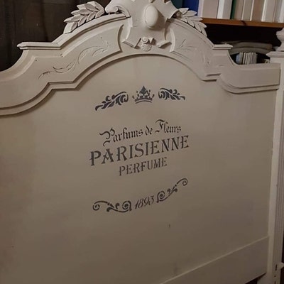 STENCIL 'parisienne Perfume', Vintage French Script, Paris, Furniture ...