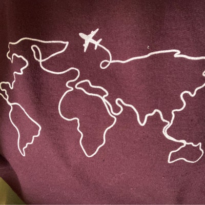 World Map Travel Sweatshirt, Unisex Crewneck, Adventure Sweater, Road ...