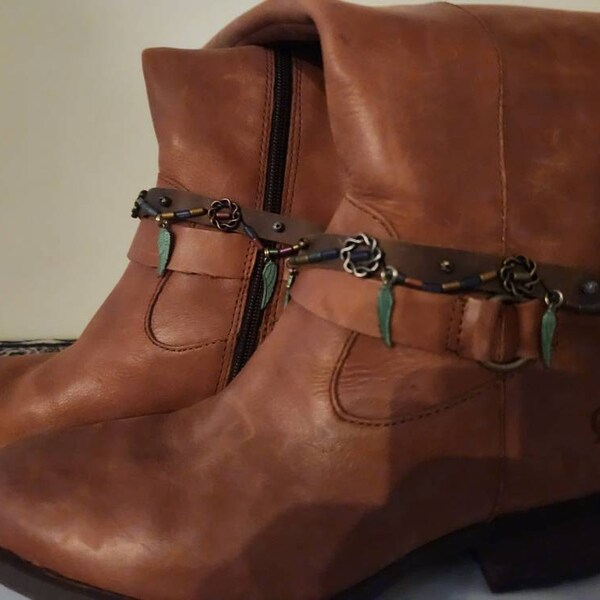 Boot Strap With Leather and Beading - Etsy