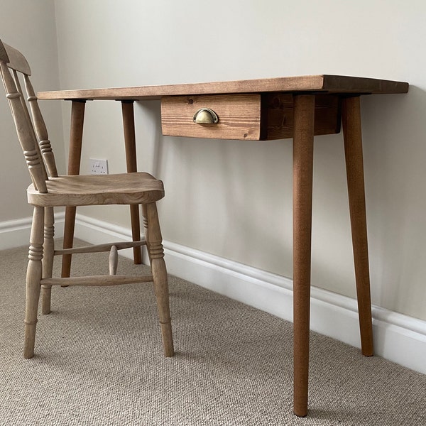 Simple Desk With Drawers Both Sides, Reclaimed Wood Handmade Desk ...