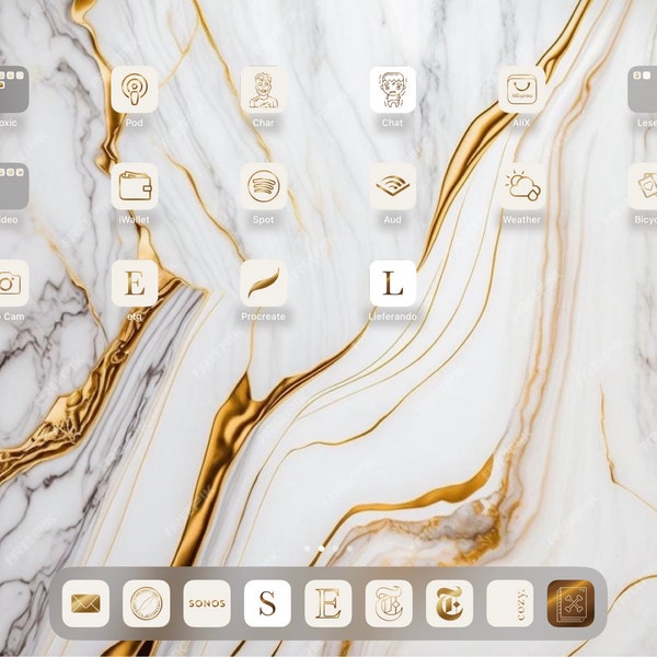 Ios 14 Beach App Icons, Blue Beach Pack Icons, Aesthetic Line Art and ...