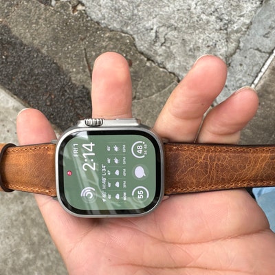 Red Genuine Leather Apple Watch Band 42mm, 38mm, 40mm, 44mm, 49mm for ...