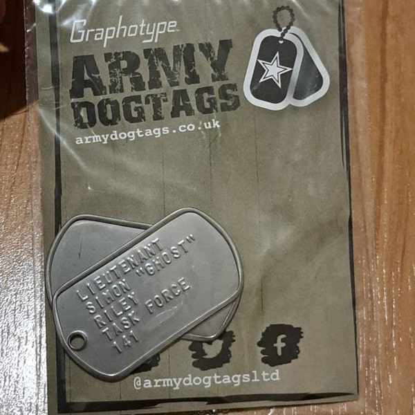 Simon 'ghost' Riley US Military Dog Tag Set With Personalised Text. - Etsy