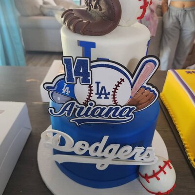 3D LA Dodgers Cake Topper Personalized/custom Party Decor Birthday ...