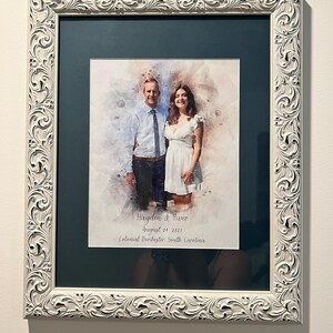 Wedding Welcome Sign Watercolour, Wedding Decor From Couple Portrait ...