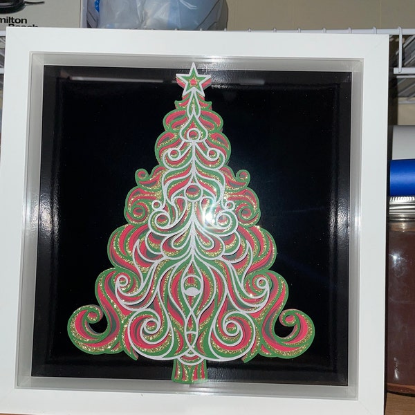 Christmas Tree 3D Zentangle Svg Files, Multilayer Panel for Laser ...