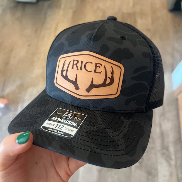 Richardson 112 PFP Custom Leather Patch Hat, Duck Camo, Printed Five ...