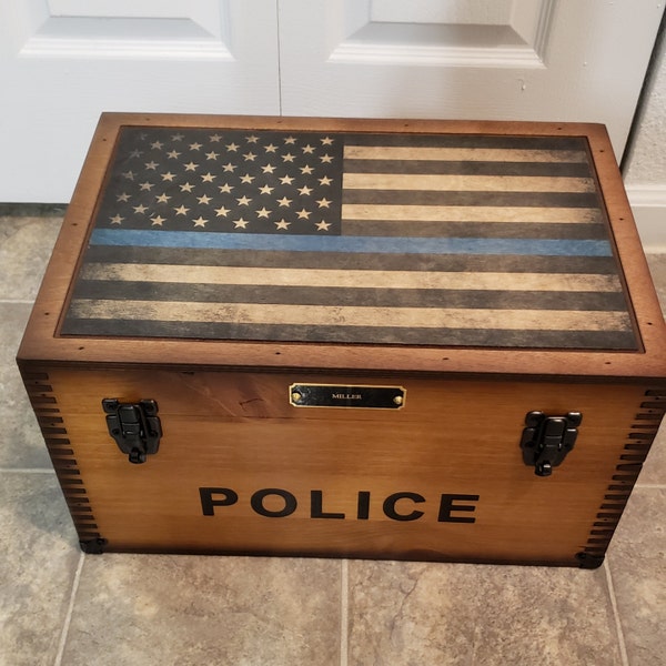 Police Thin Blue Line Keepsake Box - Etsy