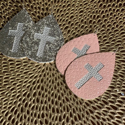 Cross Earrings Svg Dxf Eps Png Jpg Christian Earrings - Etsy