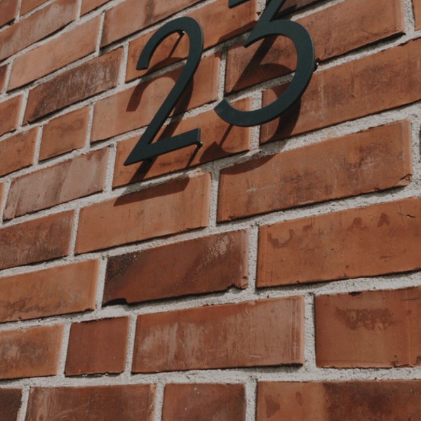 NEUTRAFACE Anthracite GREY Aluminium House Number PAIR - 20cm Height ...