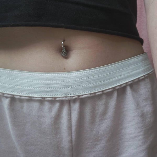 Belly Ring Goth Swirl Spiral Silver Tiny Hoop Clicker 14g 16g Goth Punk ...