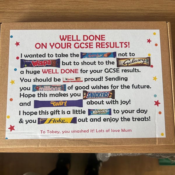 Personalised Exam Good Luck Treat Box/ SATS/ GCSES/ 11+ A Levels Well ...