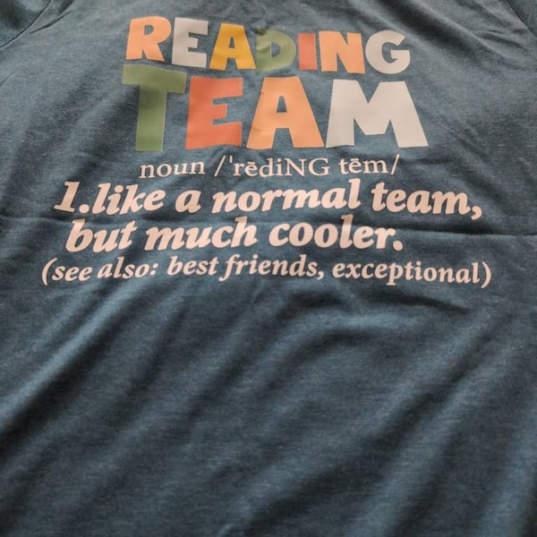 Reading Team Shirt,bookish Shirt,reading Teacher Shirt,gift for Book ...