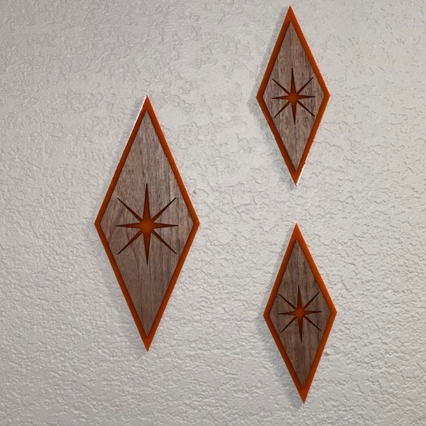 MCM Diamonds Wall Decor Set (orange), Mid-century Modern, MCM, Mid ...