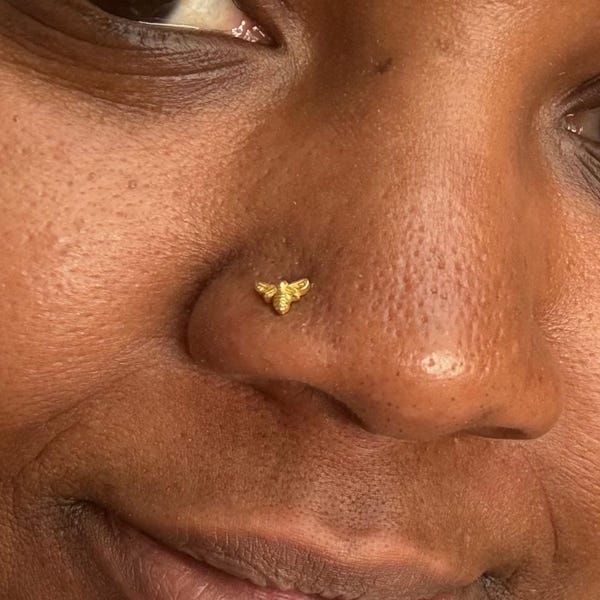 Black Nose Piercing Indian Nose Jewelry Indian Nose Ring Black Nose Pin ...