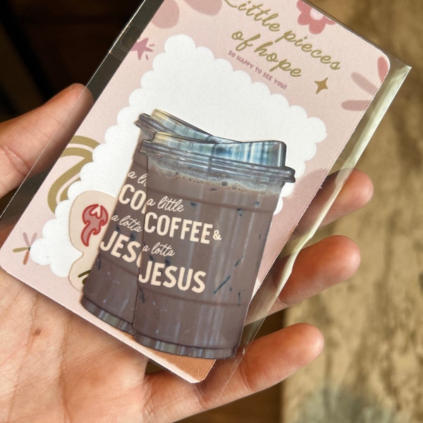 Iced Coffee and Jesus Sticker, Trendy Christian Stickers, Coffee and ...