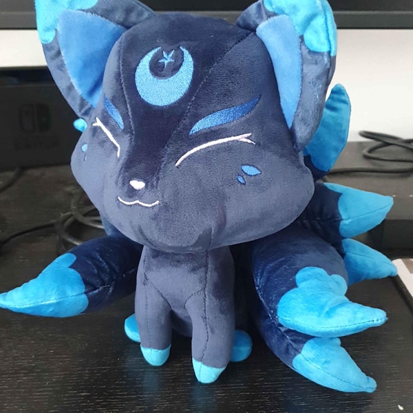 Kawaii Kitsunes Zenith Plushie | Cute Kitsune Plushie | Dark Moon Fox ...