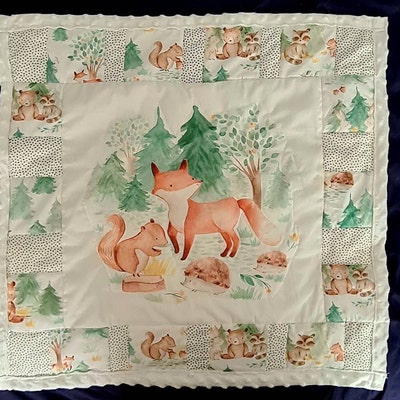 Pillow Panel Woodland Animals Pillow Woodland Cotton Pillow - Etsy