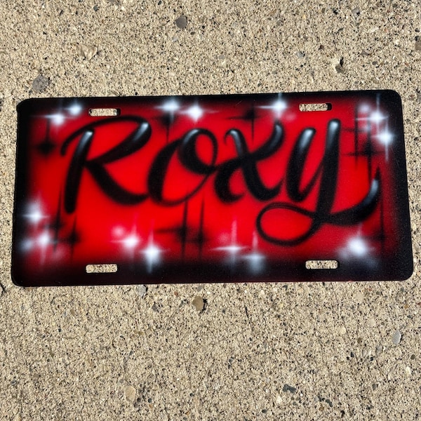 Personalized Airbrushed License Plate - Handcrafted Car Art - Custom ...