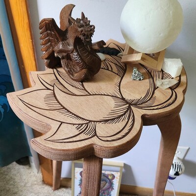 Lotus Flower, Plant Stand, Plant Stool, Plant Shelf, Side Table, Gift ...