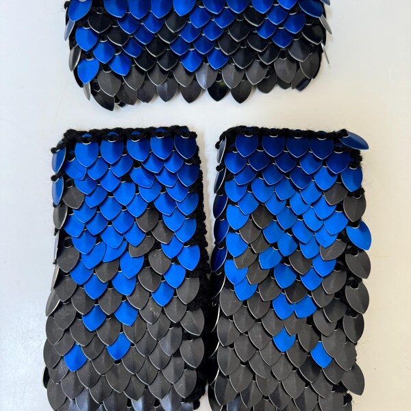 Scale Maille Knitted Dragonhide Armor Gauntlets Elbow Length Fully ...