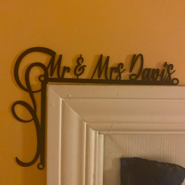 Custom Text Door Corner Metal Wall Art, Custom Text Door Topper, Custom ...